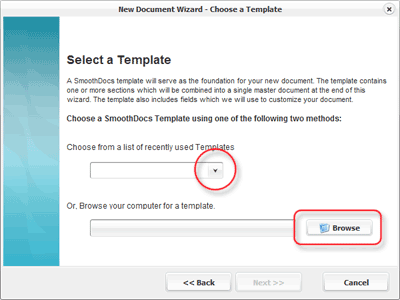 Selecting a Template
